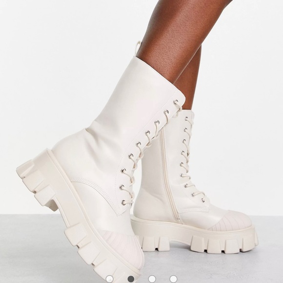 Truffle | Shoes | Truffle Collection Super Chunky Lace Up Boots In ...